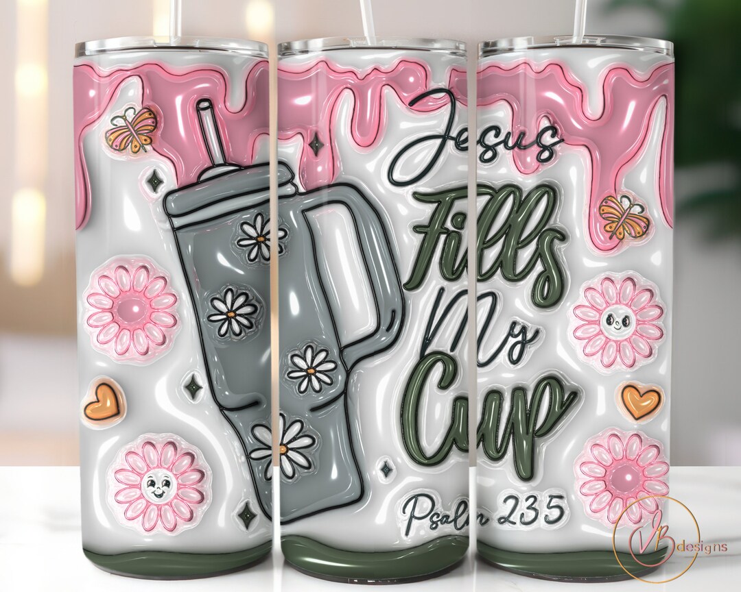 3D Christian Inflated Tumbler Wrap Christian Puffy Tumbler Design Jesus ...