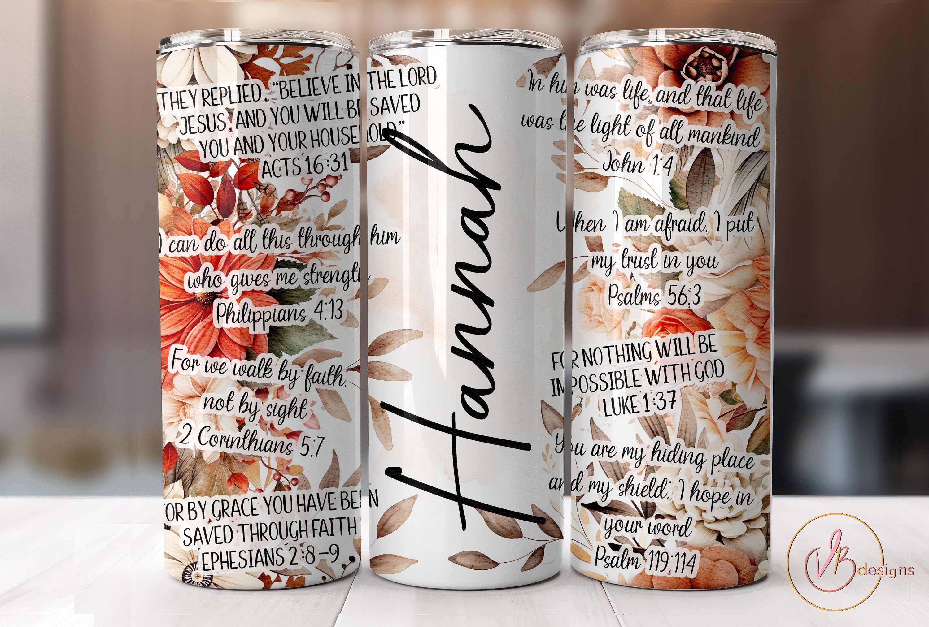 Bible Verses 20 Oz Skinny Tumbler Christian Tumbler Wrap - Etsy