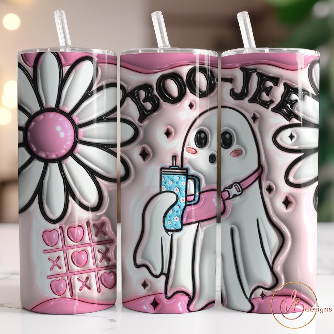Halloween 3D Puffy Tumbler Wrap, Ghost Puff Tumbler Sublimation Designs ...