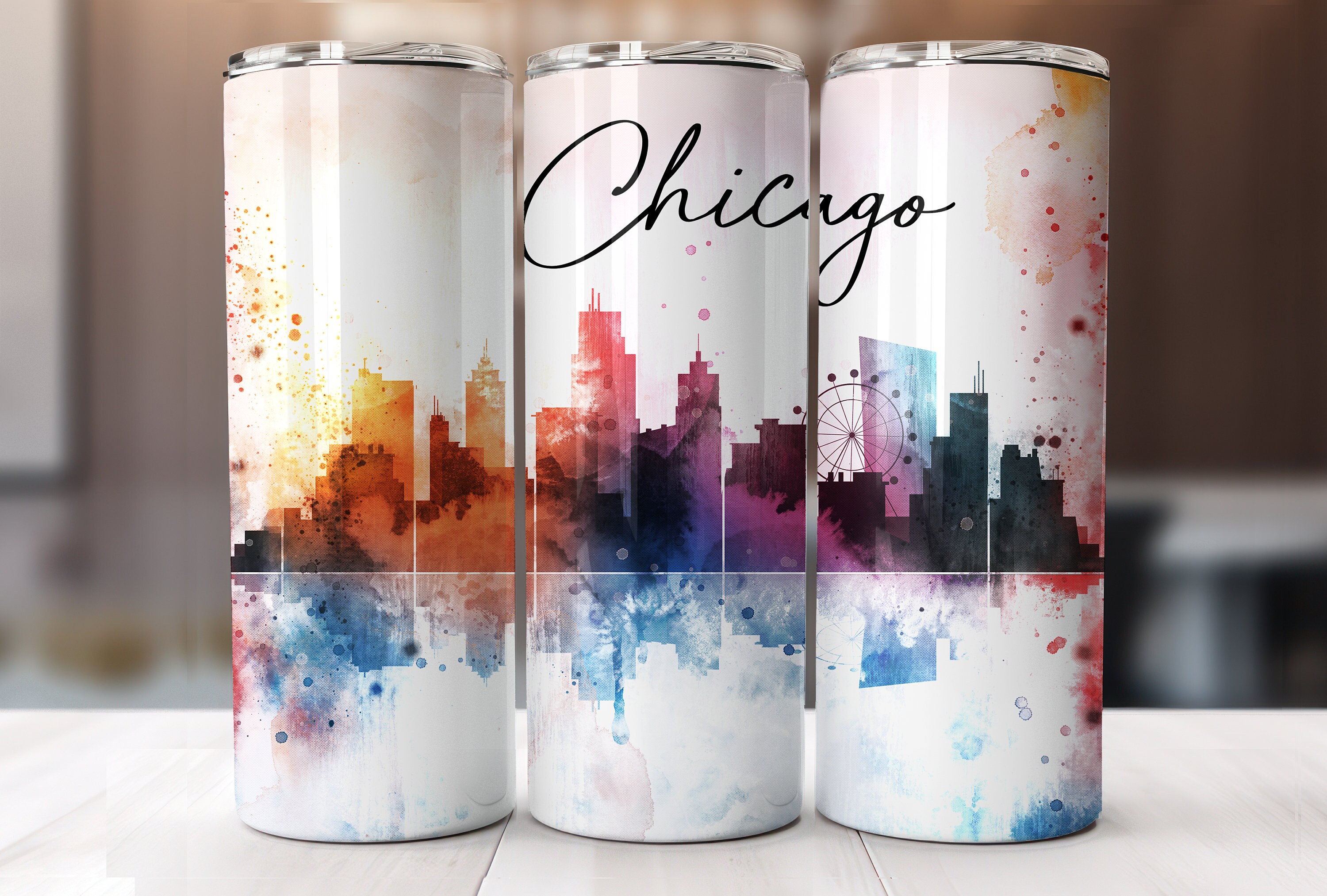 Chicago Tumbler Wrap PNG Seamless Sublimation Designs - Etsy