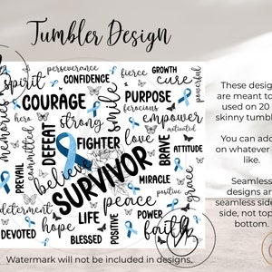 Colon Cancer Tumbler Wrap PNG, 20oz Skinny Tumbler Sublimation Designs ...