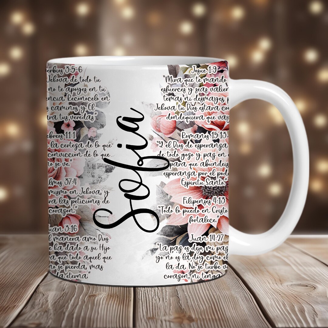 Spanish Christian Mug Sublimation Design, Spanish Bible Verse Mug Wrap ...