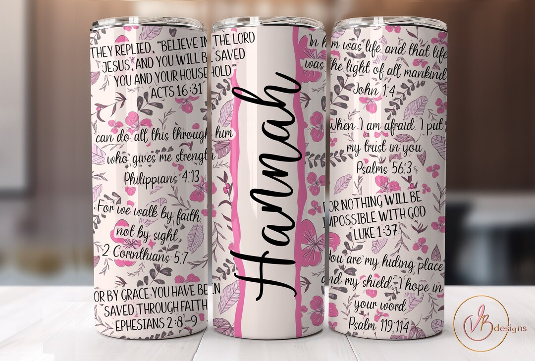 Bible Verses 20 Oz Skinny Tumbler Christian Tumbler Wrap Affirmations ...
