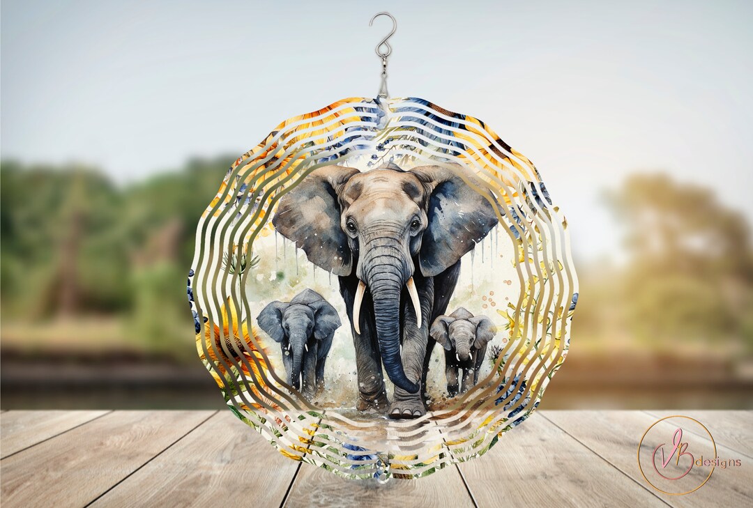 Baby Elephant Wind Spinner Sublimation Design Template, 10inch Round ...
