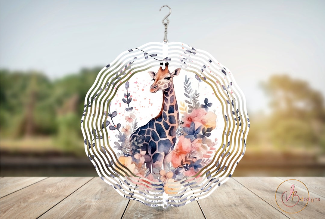 Giraffe Wind Spinner Sublimation Designs, 10inch Round Wind Spinner ...