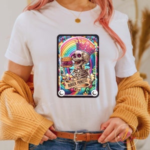 Burger Princess Funny Tarot Card PNG, Sarcastic Skeleton Sublimation ...