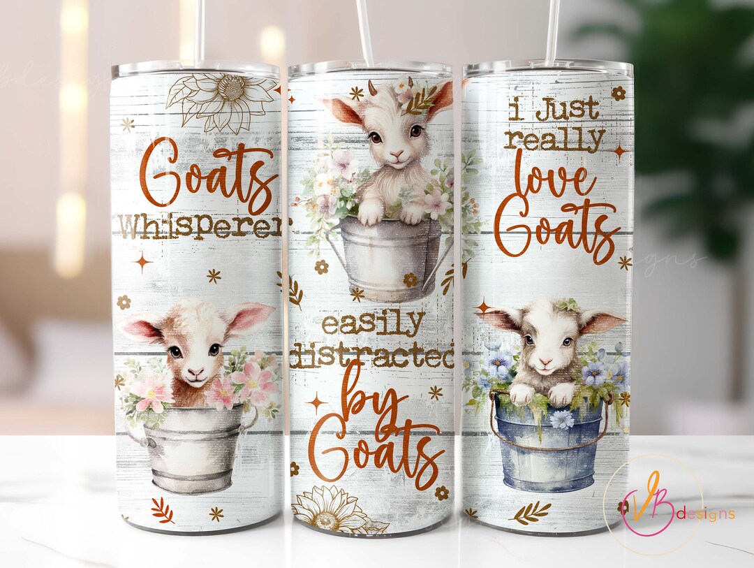 Goats Tumbler Wrap PNG, 20oz Skinny Tumbler Sublimation Design, Instant ...