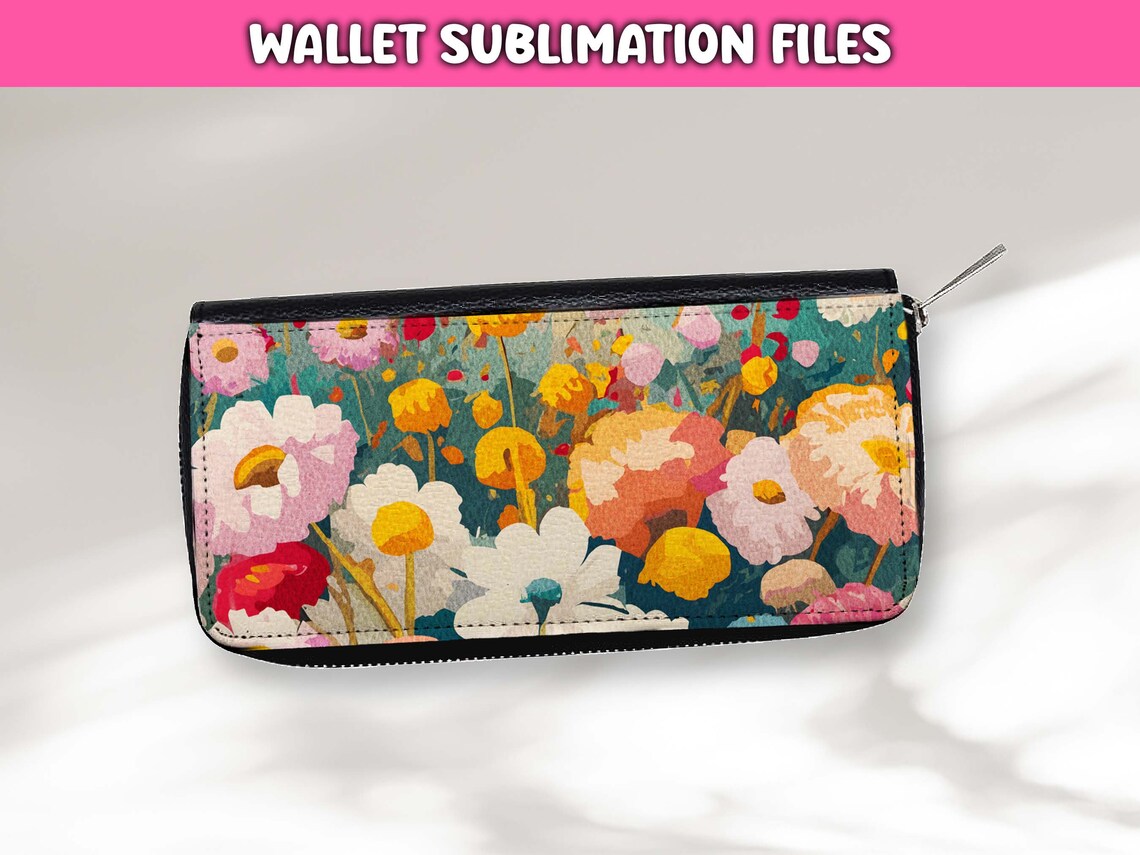 29 Floral Wallet Sublimation PNG Bundle, Size 8x3.5, Wallet Templete ...
