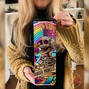 Burger Princess Funny Tarot Card PNG, Sarcastic Skeleton Sublimation ...