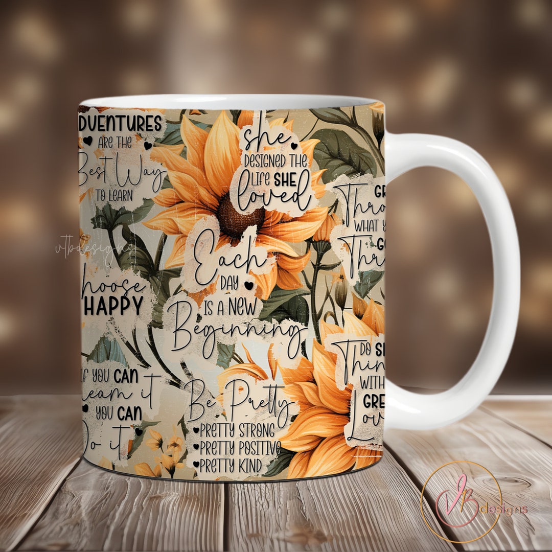 Affirmations Coffee Mug Wrap PNG, Mug Sublimation Designs, 11 Oz Mug ...