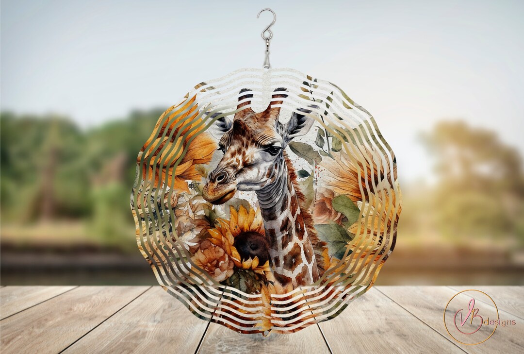 Giraffe Wind Spinner Sublimation Design Template, 10inch Round Wind ...