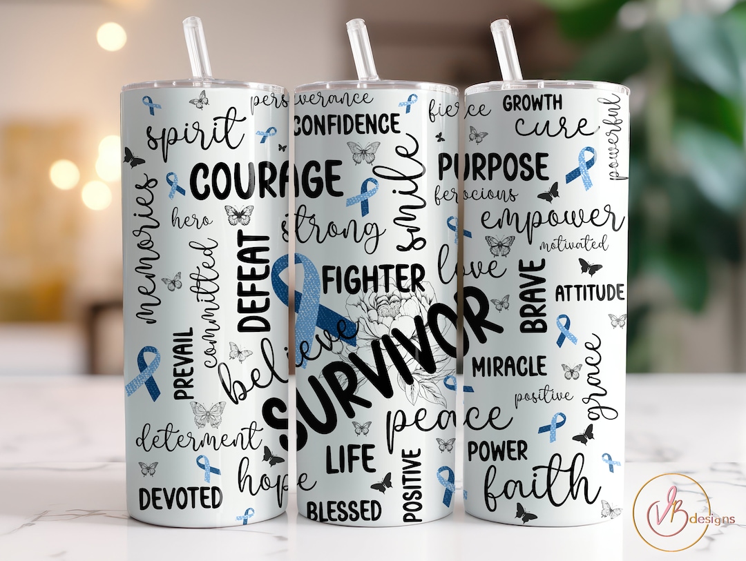 Colon Cancer Tumbler Wrap PNG, 20oz Skinny Tumbler Sublimation Designs ...