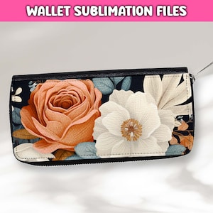 29 Floral Wallet Sublimation PNG Bundle, Size 8x3.5, Wallet Templete ...