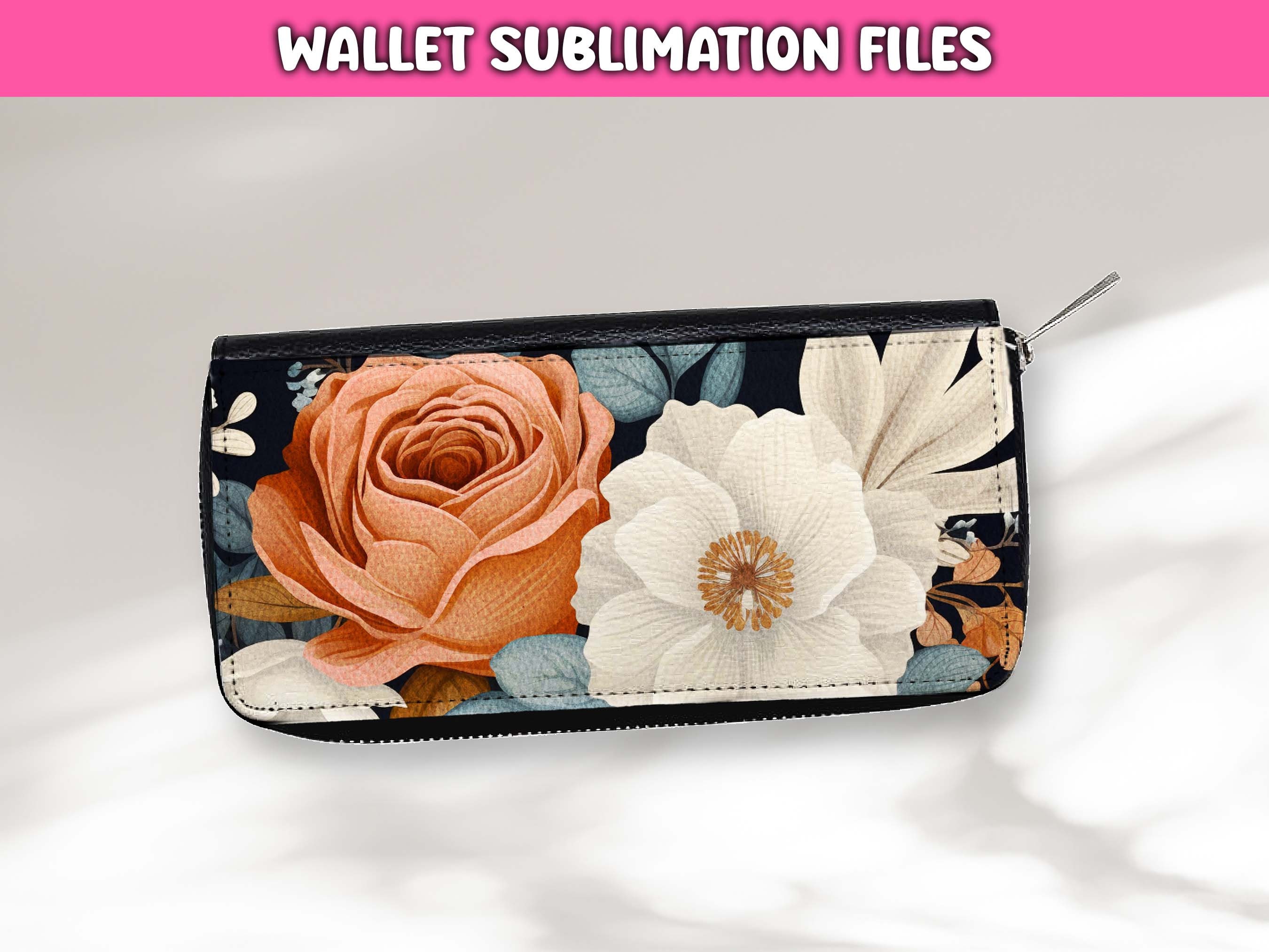 29 Floral Wallet Sublimation PNG Bundle, Size 8x3.5, Wallet Templete ...