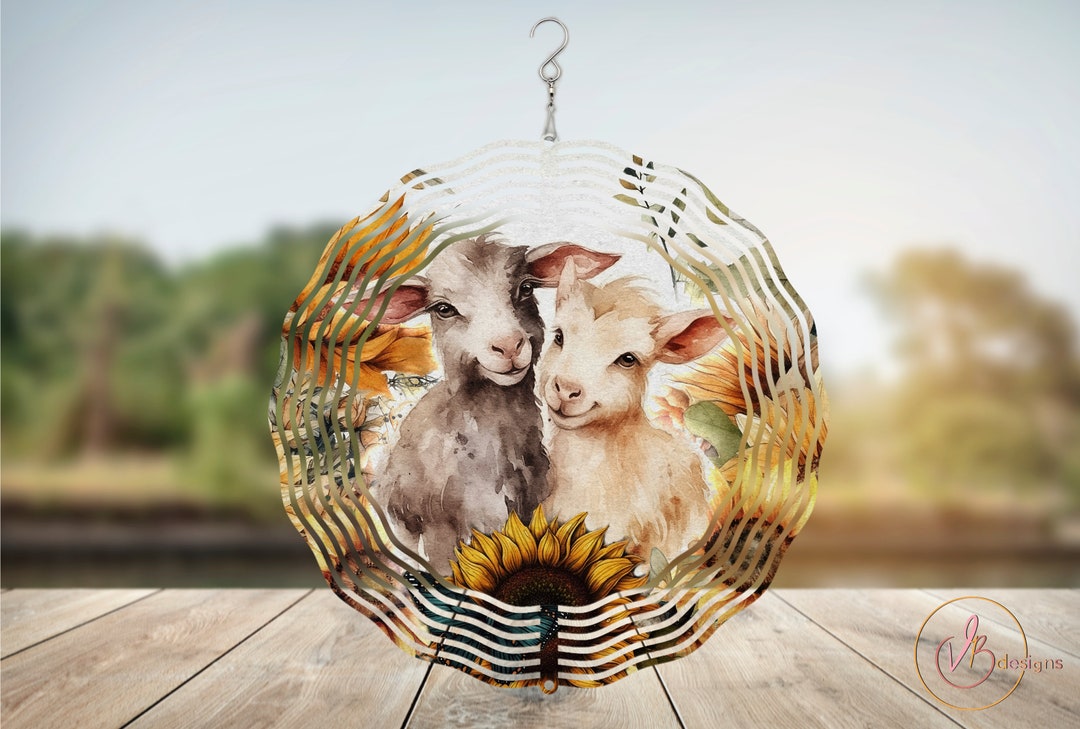Goats Wind Spinner Sublimation Design Template, 10inch Round Wind ...