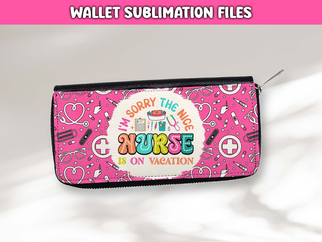Nurse Wallet Template, Wallet Sublimation Png, Size 8x3.5, Digital ...