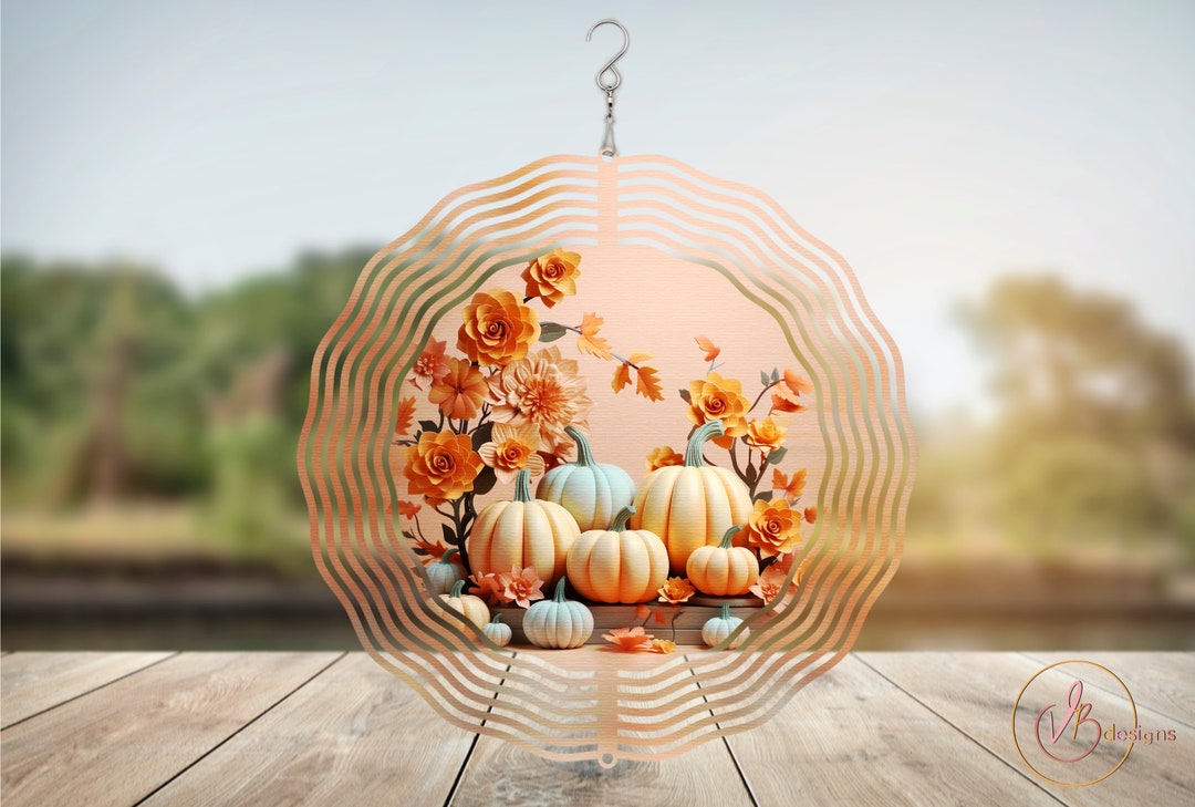 Fall Wind Spinner Sublimation Design Template, 10inch Round Wind ...