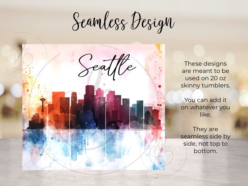 Seattle Tumbler Wrap PNG Seamless Sublimation Designs - Etsy