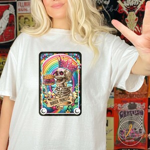 Burger Princess Funny Tarot Card PNG, Sarcastic Skeleton Sublimation ...