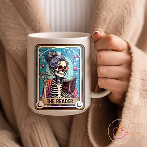 The Reader Tarot Card PNG, Sarcastic Skeleton Sublimation Design, Funny ...