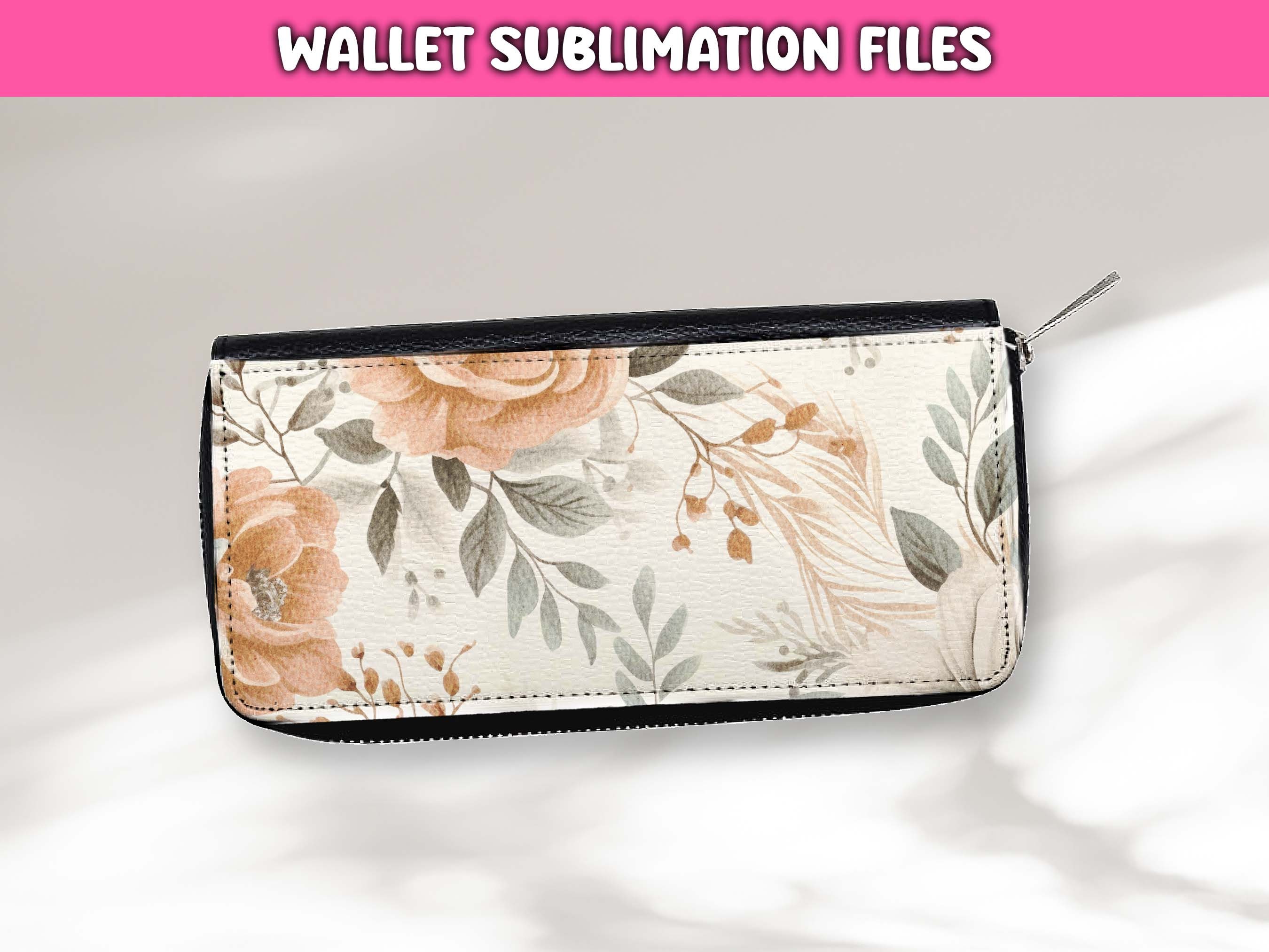 29 Floral Wallet Sublimation PNG Bundle, Size 8x3.5, Wallet Templete ...