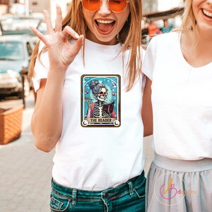 The Reader Tarot Card PNG, Sarcastic Skeleton Sublimation Design, Funny ...