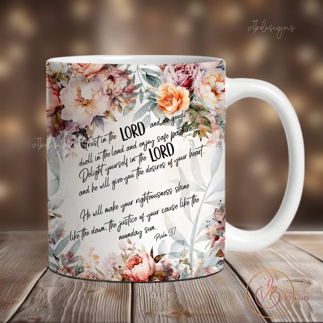 Bible Verse Christian Mug Sublimation Design, Faith Mug Wrap PNG,11 Oz ...