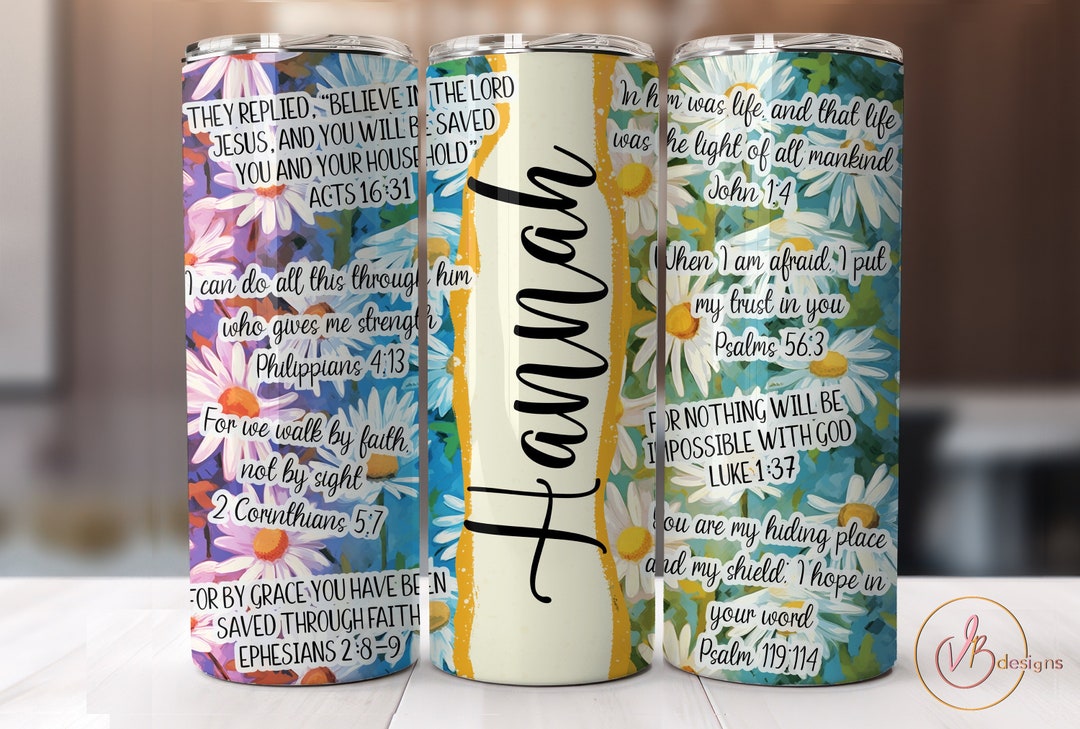 Bible Verses 20 Oz Skinny Tumbler Christian Tumbler Wrap Affirmations ...