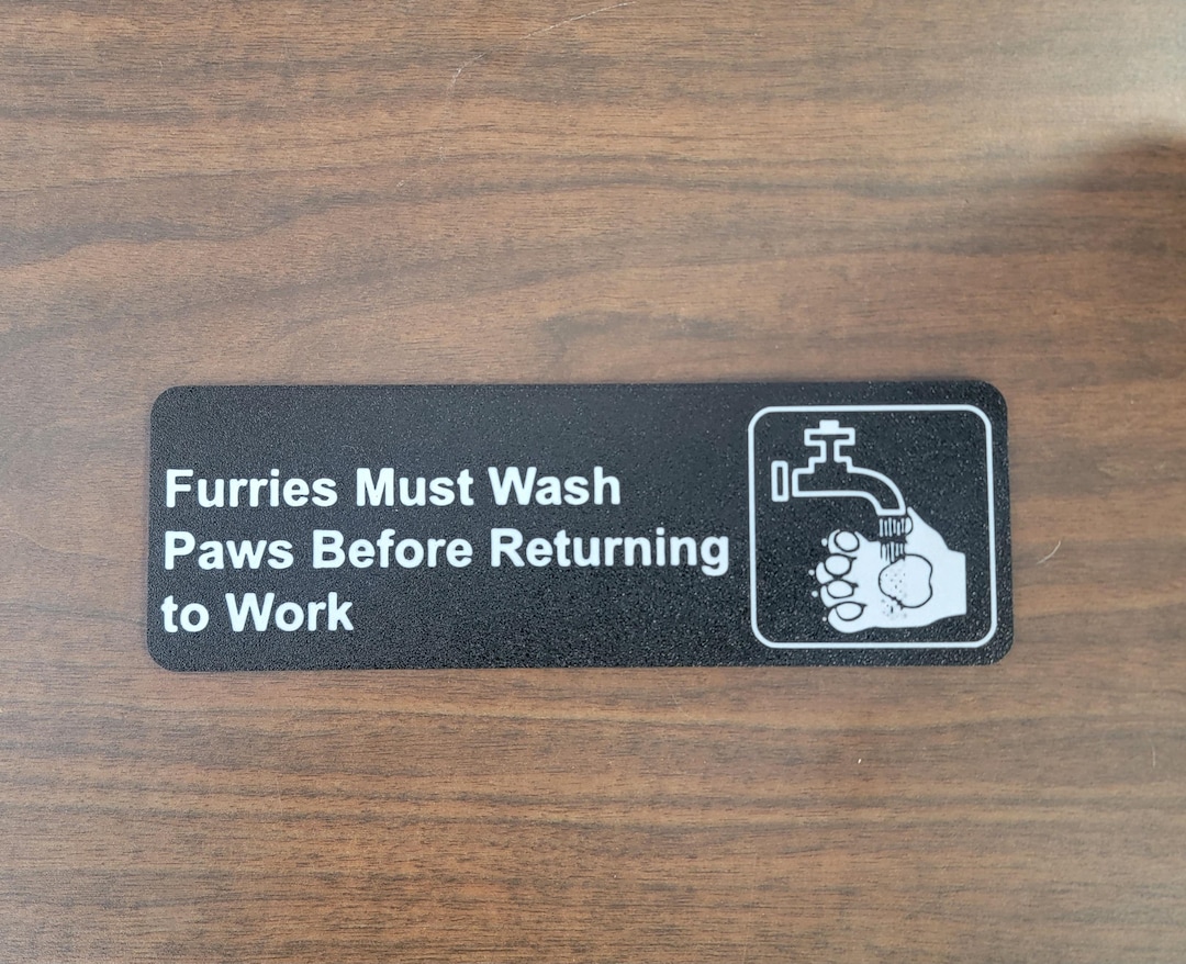 Furries Must Wash Paws Bathroom Sign - Etsy