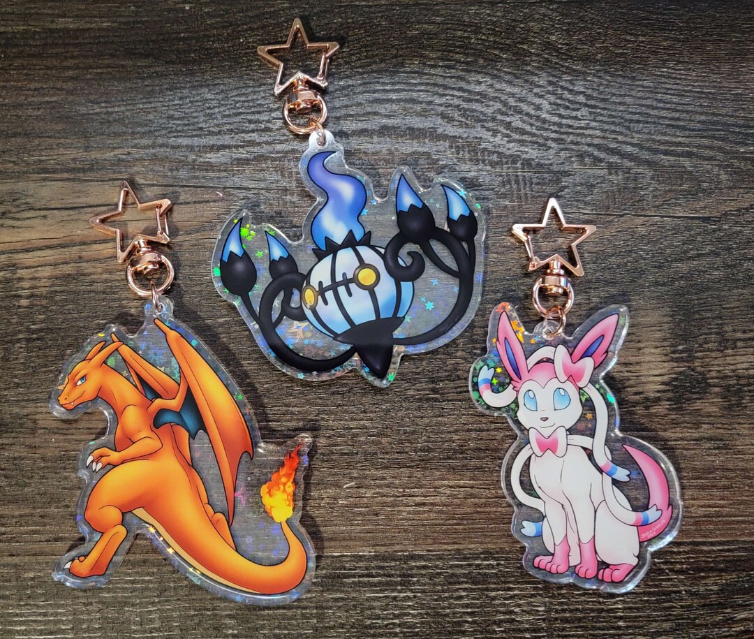 Rare/ Regular Two-sided Poke Keychains Dragon / Chandelier / Fairy Fox ...