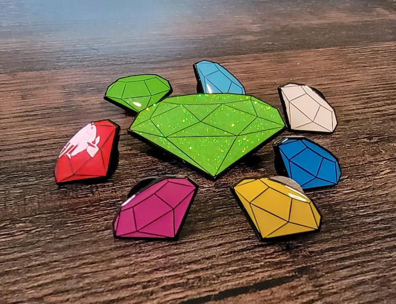 Master & Chaos Emeralds SET of 8 Pins - Etsy Australia