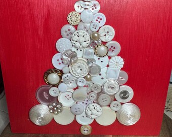 Small Framed Button Art Christmas Tree - Etsy