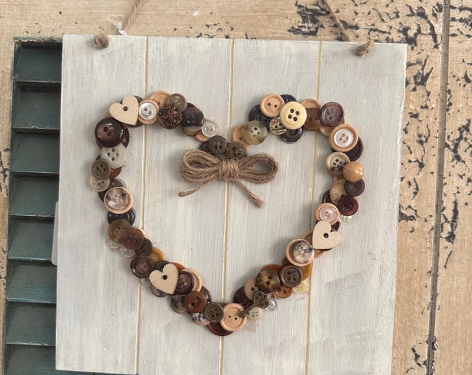 Button Art Heart Picture - Etsy