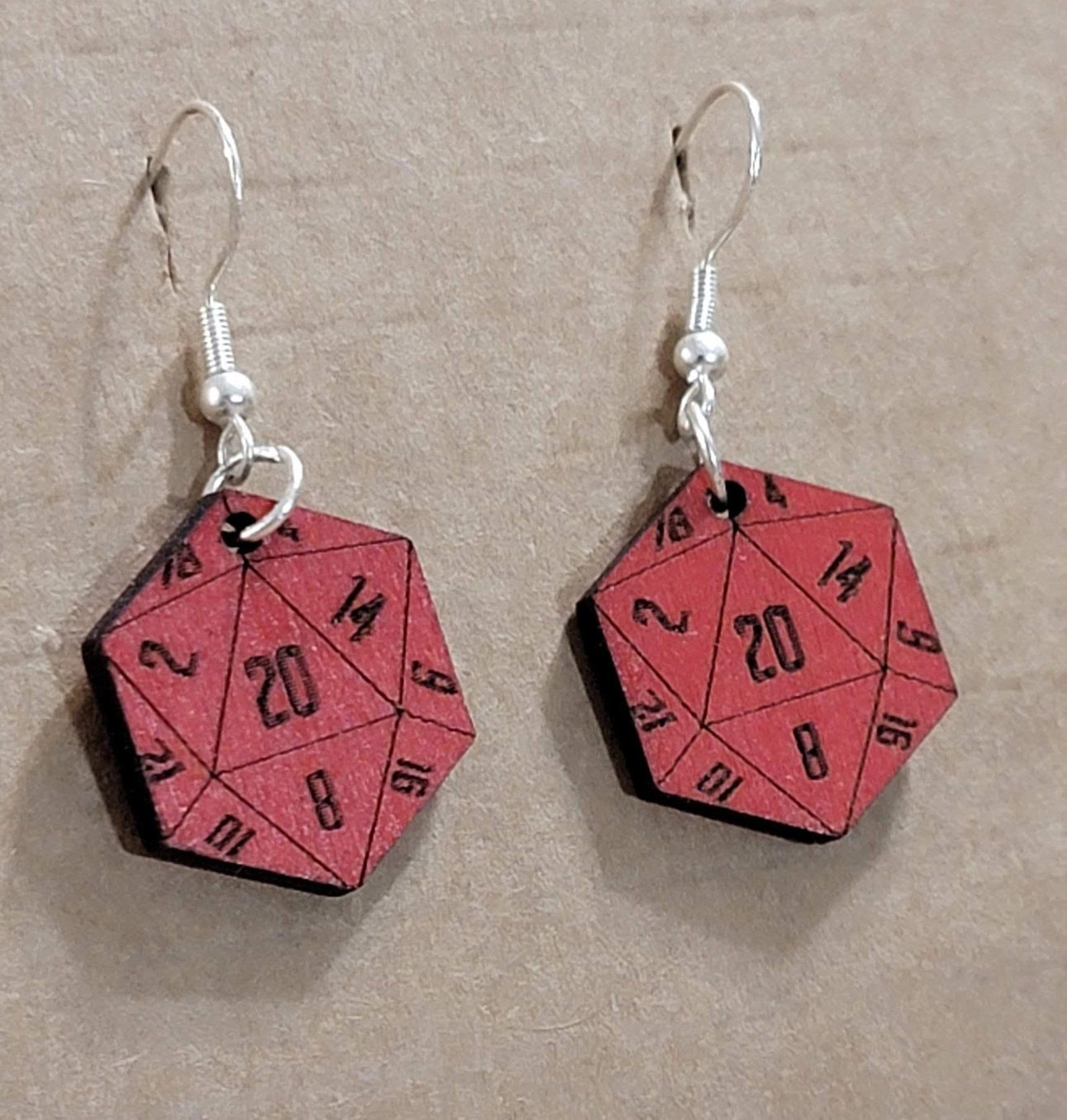 D20 Tabletop Gaming Earring SVG Laser Cut File Digital Download - Etsy