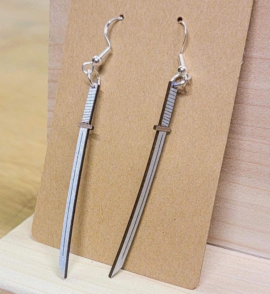 Katana Earring SVG PDF Laser Cut File Digital Download - Etsy