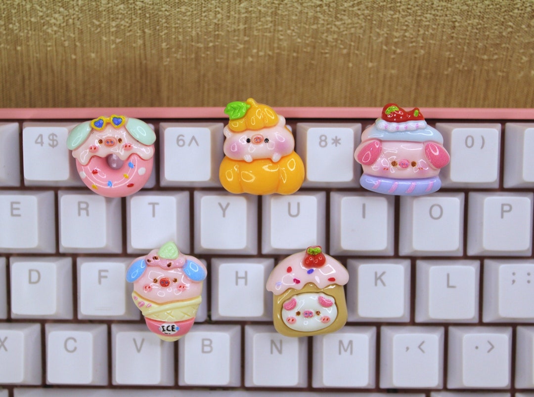 Kawaii Pig Character Keycaps, Pumpkin Keycap, Food Keycap, Animal ...