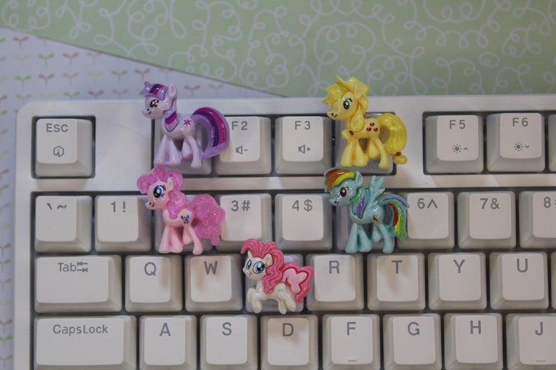 Kawaii My Little Pony Inspired Keycaps, Pinkie Pie Keycaps, Apple Jack ...