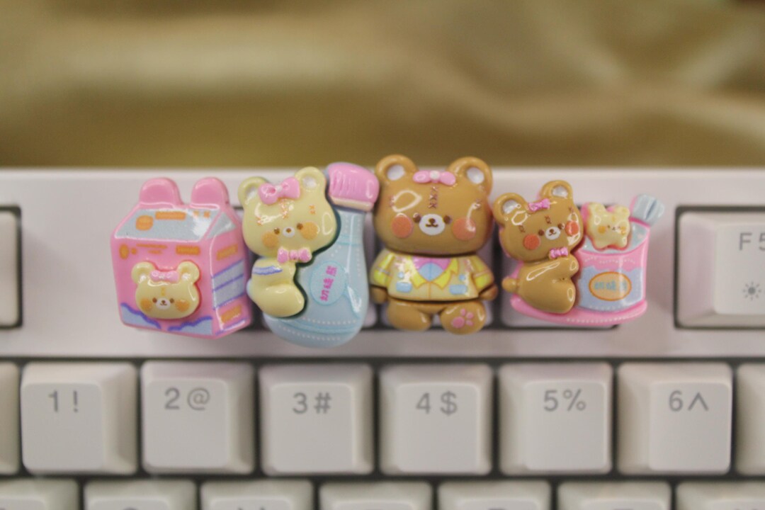 Kawaii Bear Character Keycaps, Animal Keycaps, Cute Keycaps - 1pc - Etsy