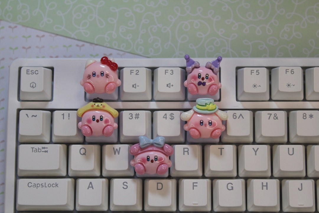 Pink Character Keycap, Kirb Keycap, Kawaii Character Keycap, Cartoon ...