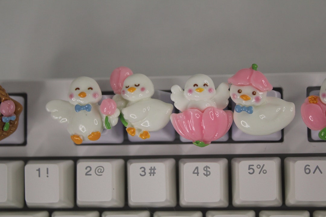 Kawaii Duck Character Keycaps, Flower Keycap, Goose Keycap, Animal ...
