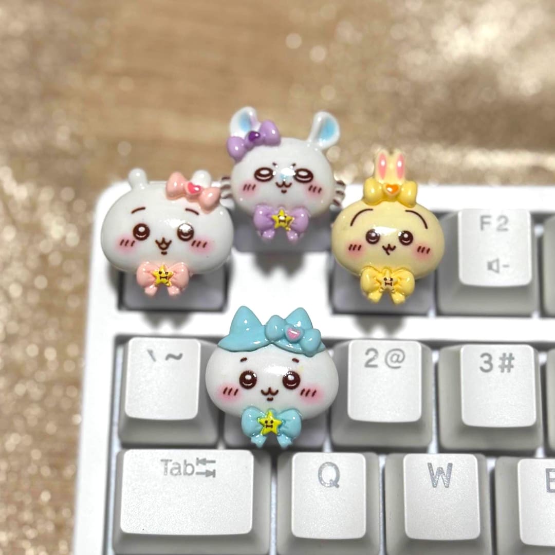 Kawaii Chiika Keycaps, Bear Keycaps, Bunny Keycap, Cat Keycaps, Animal ...