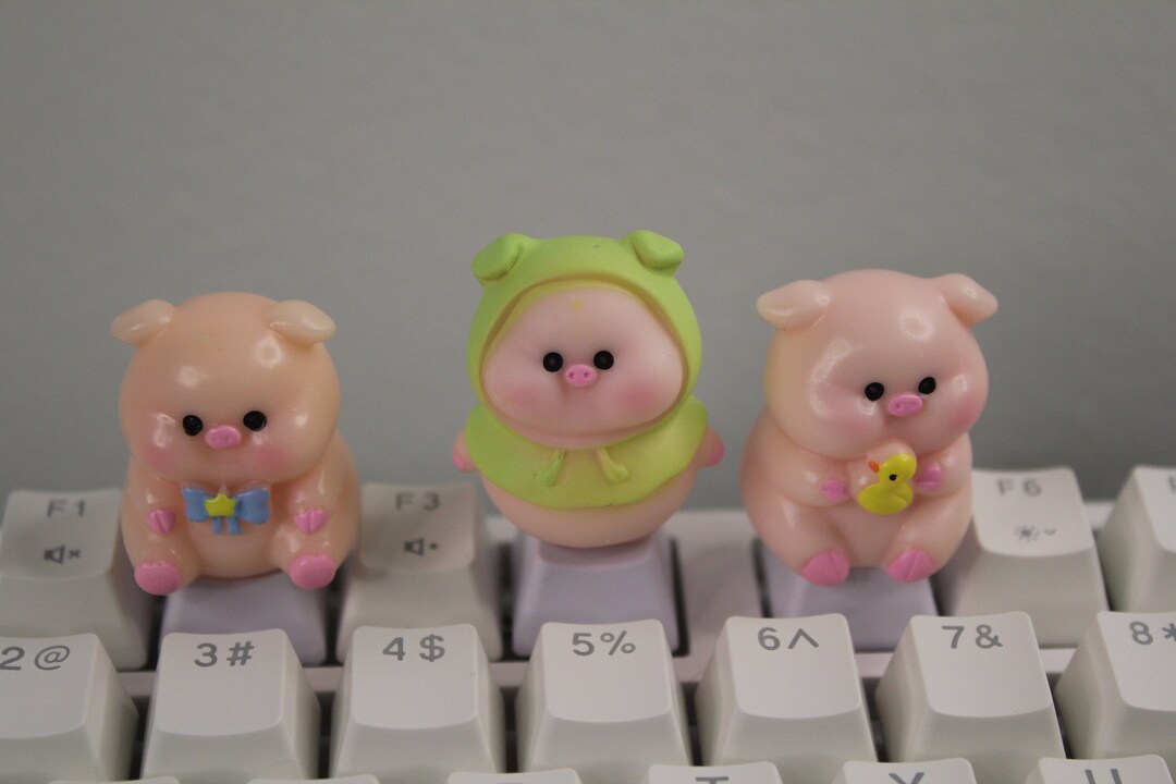 Kawaii Pig Character Keycaps, Animal Keycaps, Cute Keycaps - 1pc - Etsy