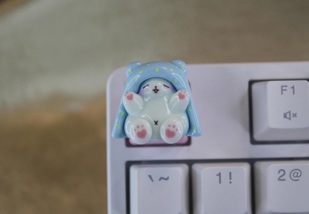 Kawaii Mop Bear Keycaps, Character Keycap, Polar Bear Keycap, Animal ...