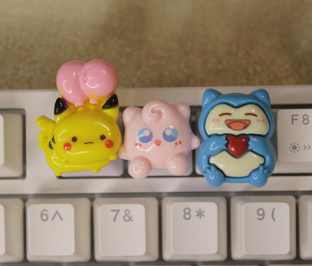 Kawaii Pika Character Keycaps, Animal Keycaps, Cute Keycaps, Cartoon ...