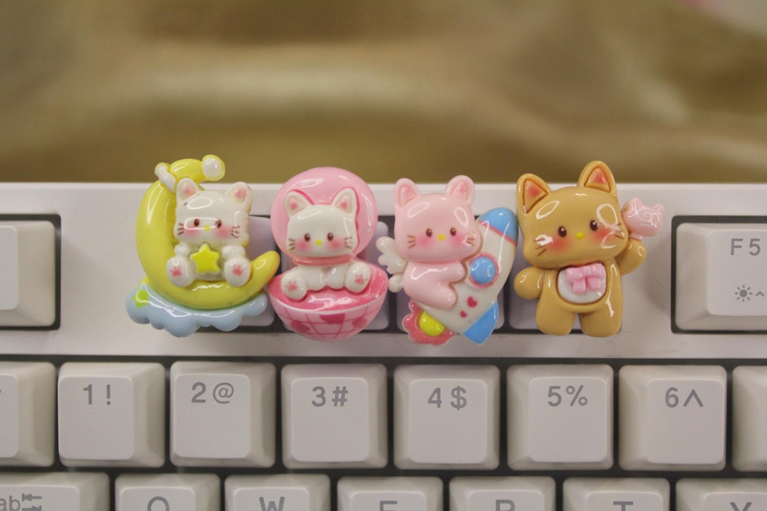 Kawaii Animal Character Keycaps, Kitty Keycap, Cat Keycap, Space Keycap ...