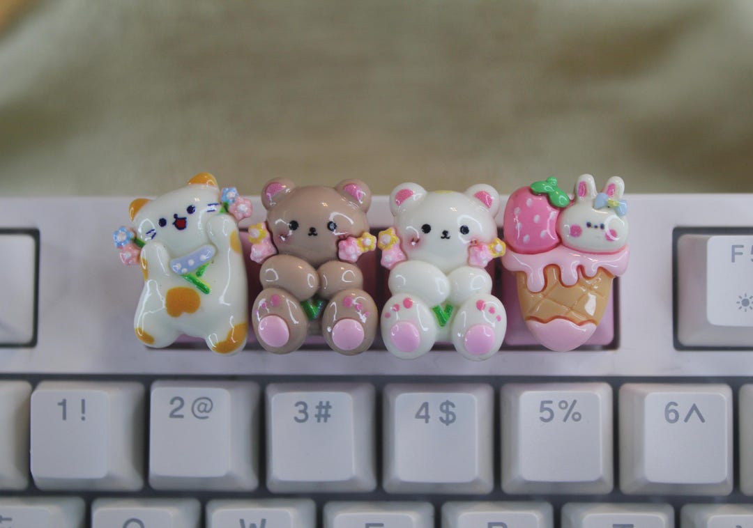 Kawaii Animal Character Keycaps, Cute Keycaps - 1pc - Etsy