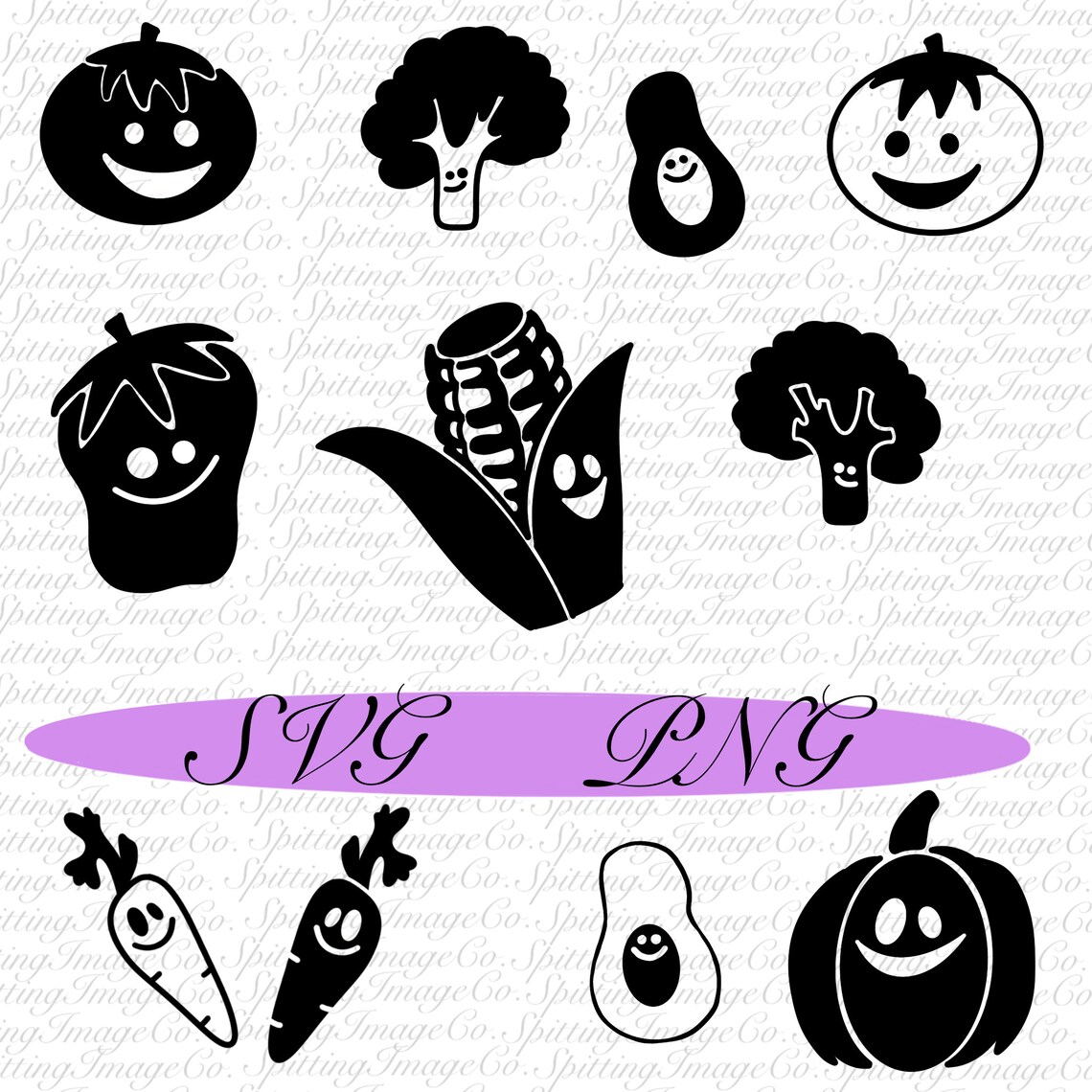 Cute Veggie SVG Bundle, SVG Files for Cricut, Clipart, Cut Files for ...