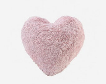 Pink Faux Fur Heart Pillow - Etsy