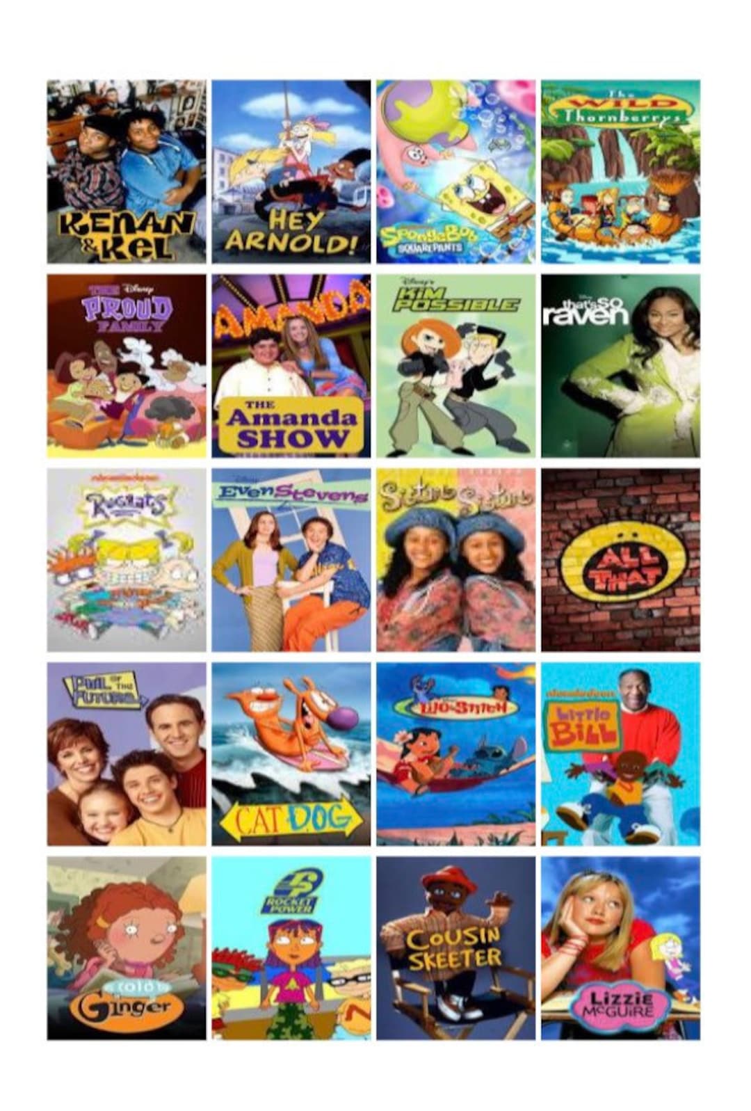 Disney Channel Cartoon Characters 90s