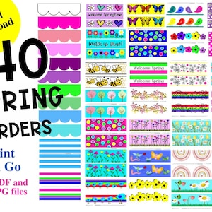 Spring Borders-40 Bulletin Board Borders-classroom Borders-springtime ...